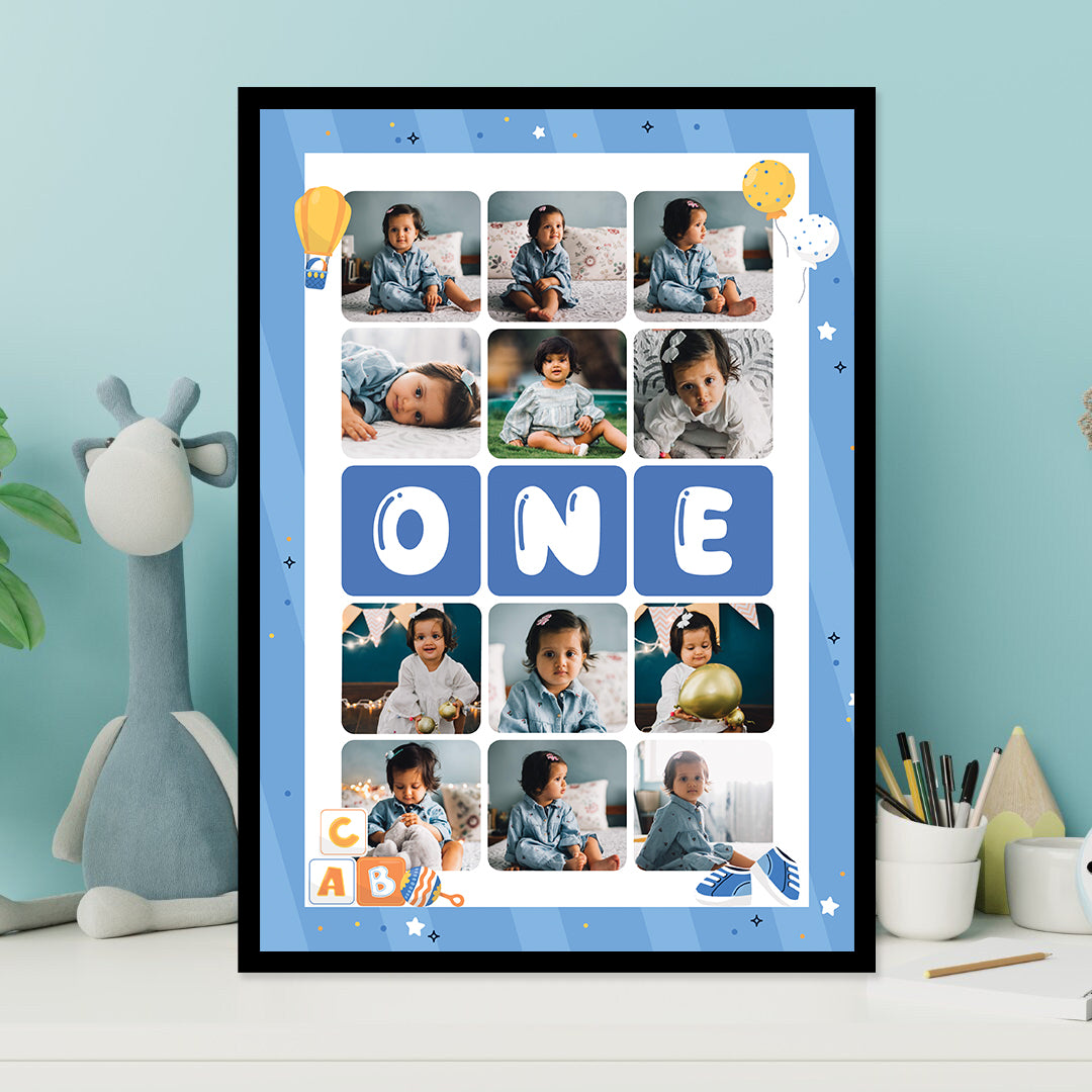 12 Month baby photo frame – Bookmyframe