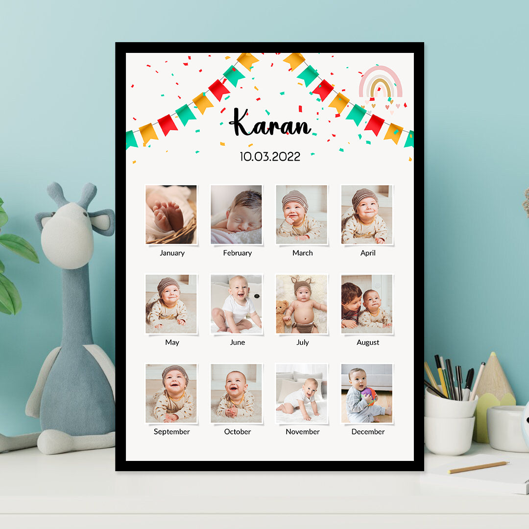 12 Month baby photo frame-07 – Bookmyframe